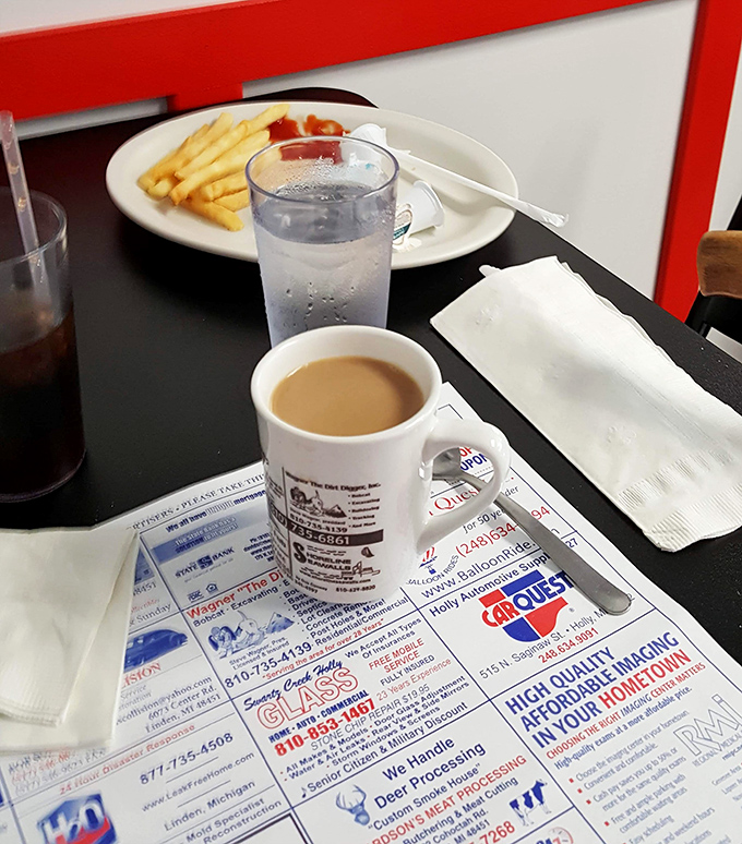 Coffee and placemat philosophy&mdash;the breakfast of champions. Solving the world's problems, one refill at a time.
