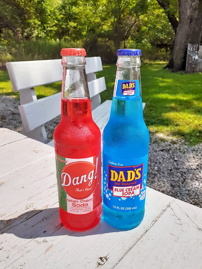 Soda pop paradise! These vibrant bottles are like a liquid time machine to simpler, sweeter days.