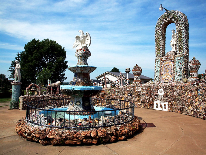 Who needs a wishing well when you've got a fountain fit for Poseidon's backyard? This rocky masterpiece is making waves in the world of outdoor decor.