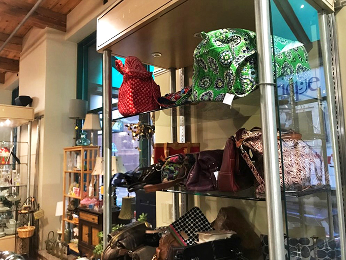 Handbag heaven or accessory wonderland? This display is proof that arm candy doesn't have to cost an arm and a leg.