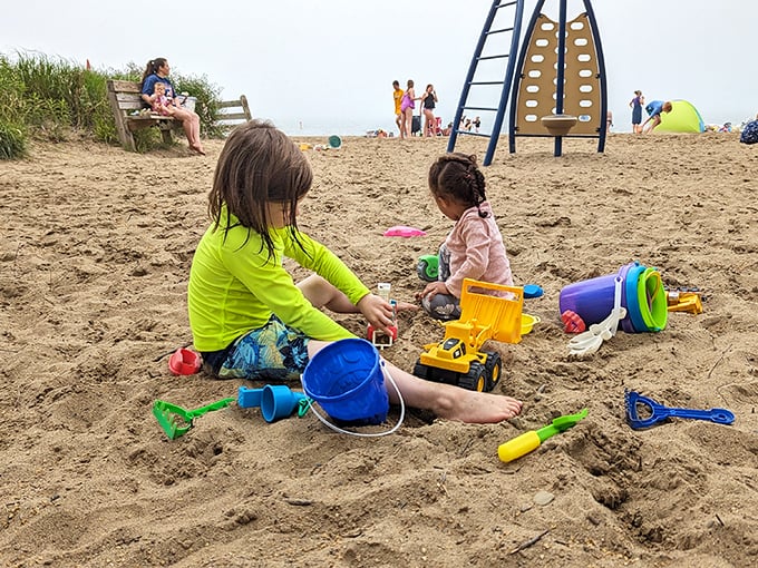 "Sandcastle architects in training. Watch out, HGTV &ndash; these kids might just be the next Property Brothers of the beach scene!"