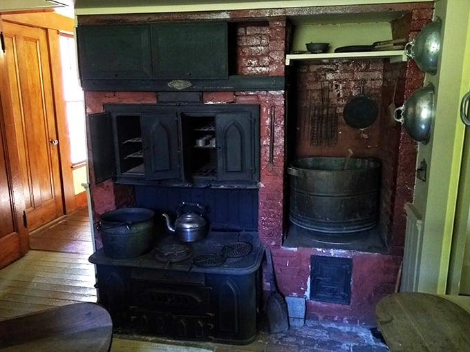 The original open-concept kitchen: Where cooking meets weightlifting, and 'fast food' means how quickly you can stoke the fire.