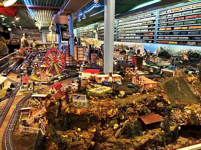 It's a small world after all! This miniature town captures the essence of Americana, complete with tiny citizens living their best (static) lives.