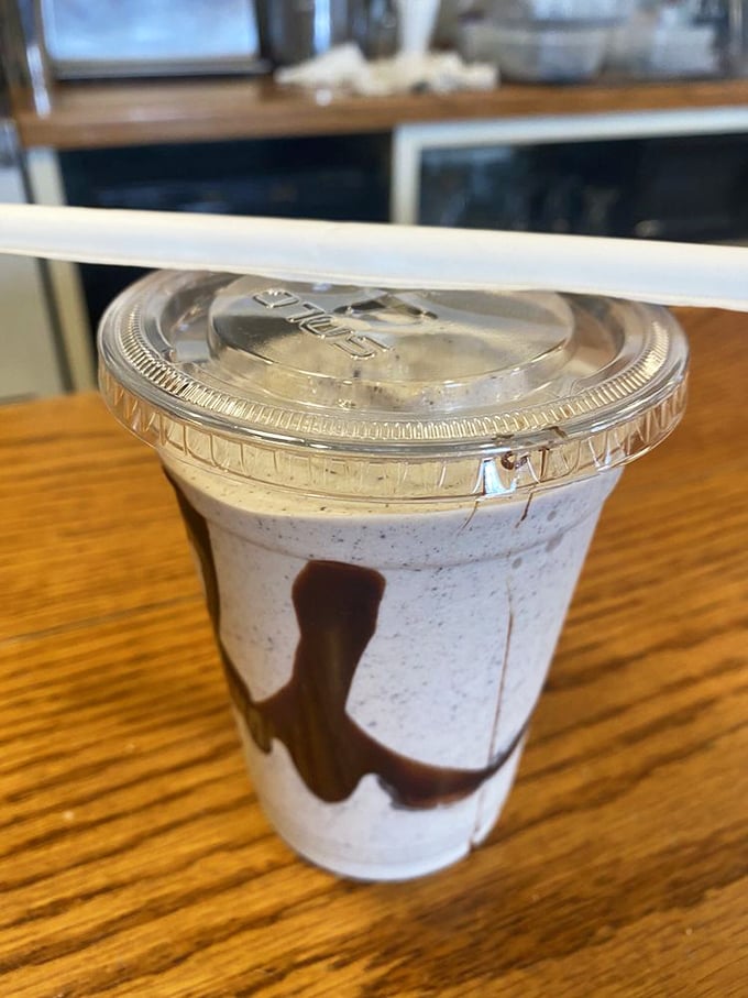 Milkshake or liquid dessert? This Oreo-packed treat is so thick, you might need a spoon&hellip; and a nap afterward.