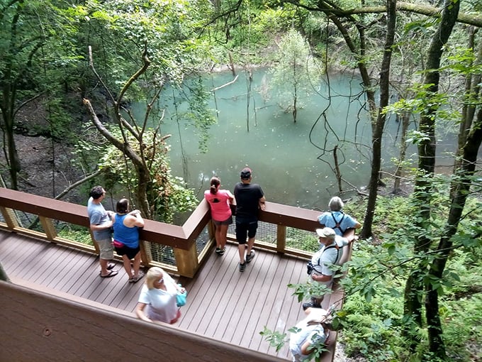 Looks like these folks found the world's biggest natural swimming pool. Sorry, no cannonballs allowed!