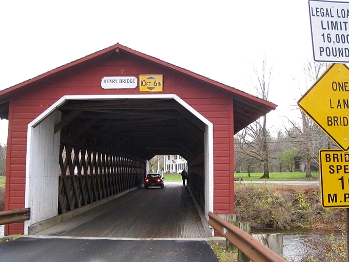 Peek-a-boo, I see you! The bridge's lattice work creates a mesmerizing play of light and shadow.