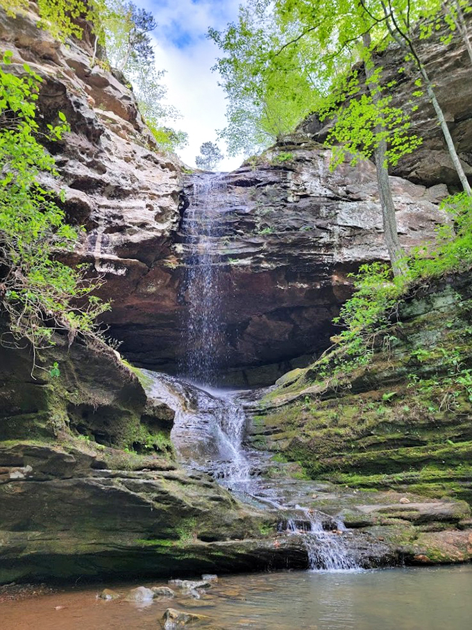 Ferne Clyffe's waterfall: Nature's own shower system. It's refreshing, invigorating, and comes with a view that beats any bathroom mirror.