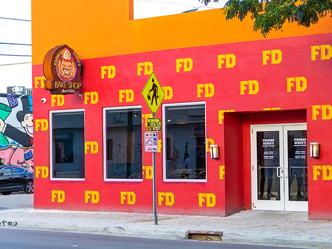 Where desserts are hotter than Miami's nightlife! Fireman Derek's bold exterior promises a five-alarm flavor experience inside.