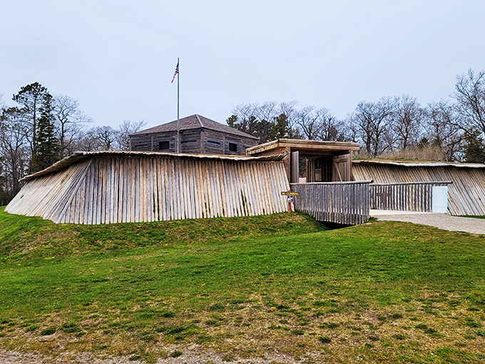 Fort-ify yourself against ghosts! This wooden wonder offers history with a side of spectral soldiers.
