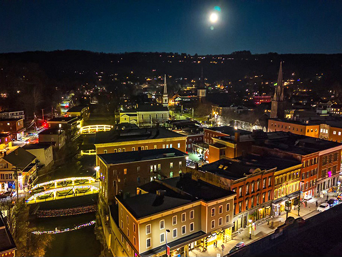 Montpelier: Where even politics takes a holiday. The State House dome becomes the ultimate Christmas ornament.