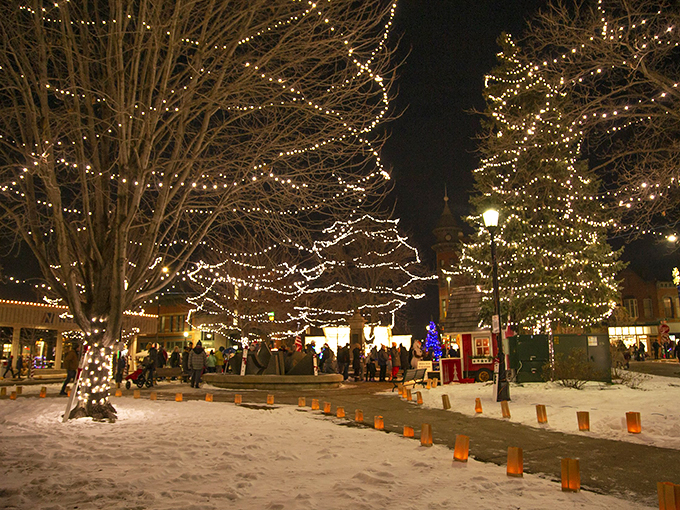 This glowing canopy feels like a holiday gift to road trippers&mdash;Northfield knows how to spread cheer.