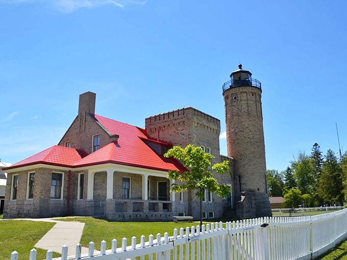 Old Mackinac Point Lighthouse: Where maritime meets magical. This stone sentinel looks ready to fend off pirates or welcome mermaids.