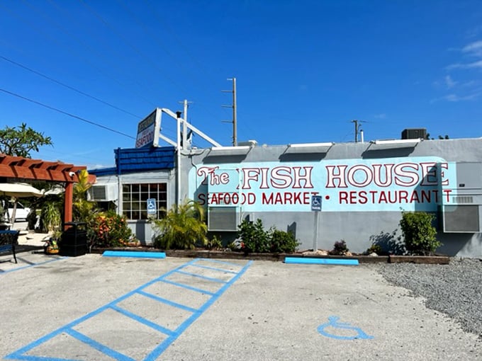 The Fish House exterior: The Fish House: Where seafood meets sweet treats. This Key Largo landmark is serving up slices of ocean-side paradise.