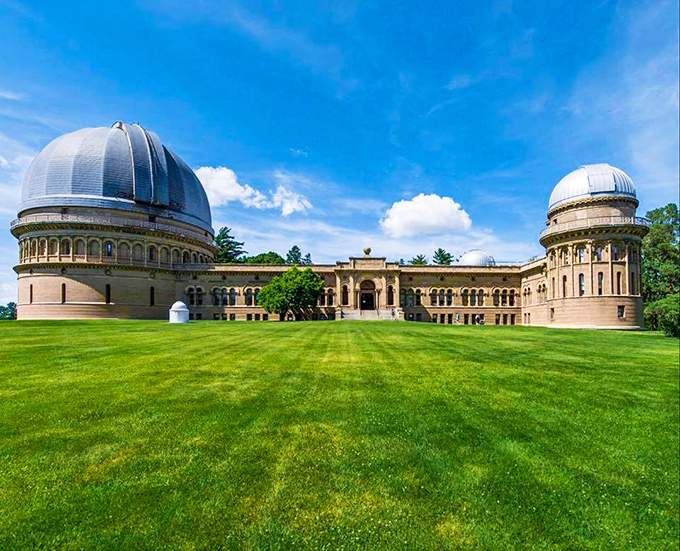 Stars in their eyes, and ours too. Yerkes Observatory: where astronomy meets architecture in cosmic harmony.