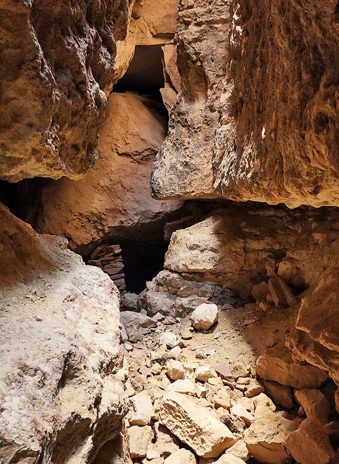 This cave might be off-limits, but the ghost town above is an urban explorer's dream. Time to dust off those cowboy boots!