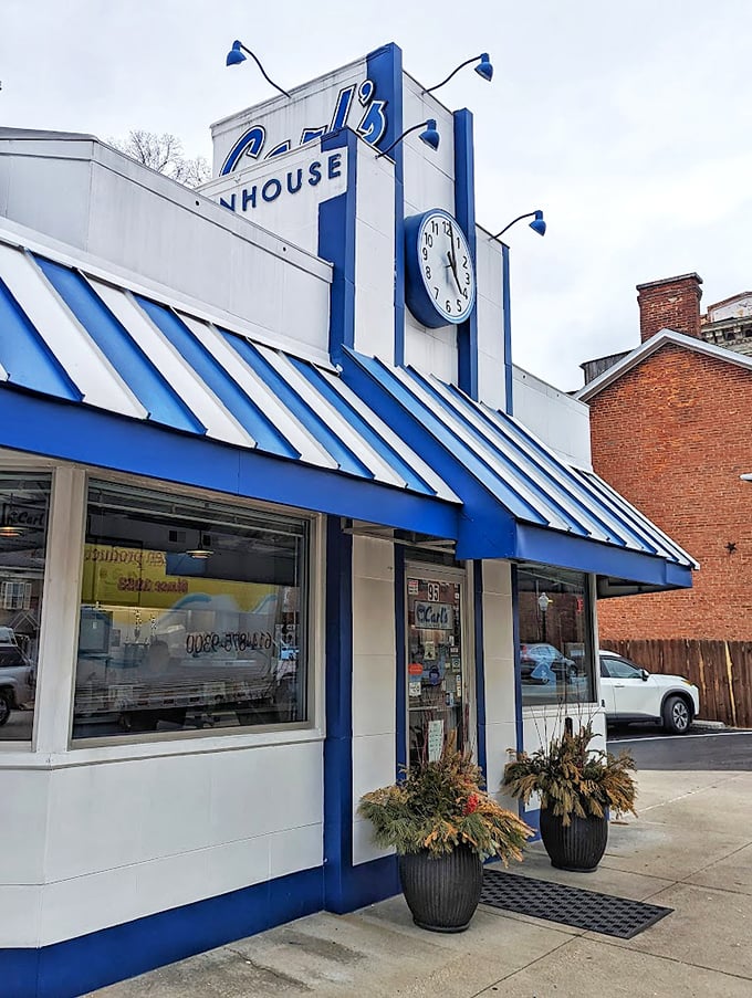 Roadside Americana alert! Carl's striped awning is waving you in for a taste of the past.