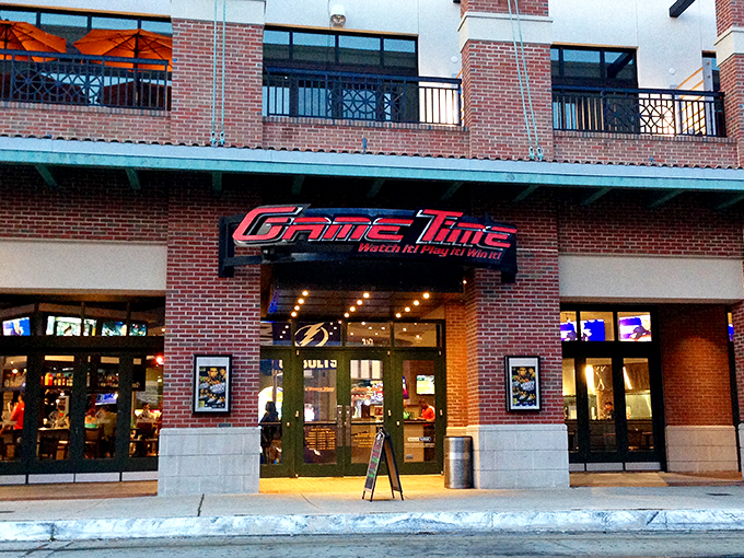 Highway to fun: GameTime's sign is like a beacon of joy for weary travelers seeking an entertainment oasis.