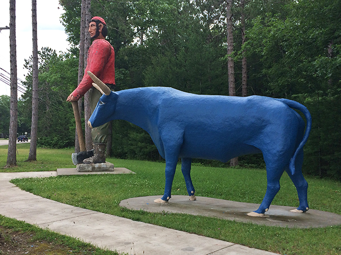 Flannel-clad and fantastically huge, these statues are the ultimate 'tall tale' come to life.