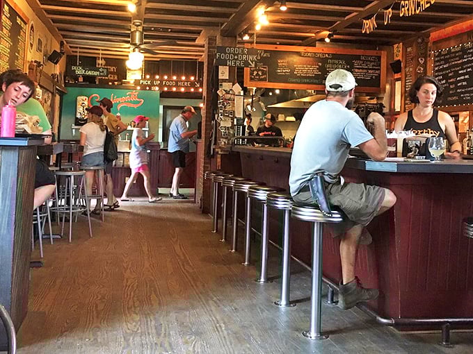 Hop off the highway and onto the flavor express! Worthy Burger's interior is a delicious deviation from standard road fare.