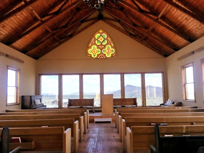 Heavenly views meet earthly history. This charming chapel offers a moment of reflection amidst the industrial relics.