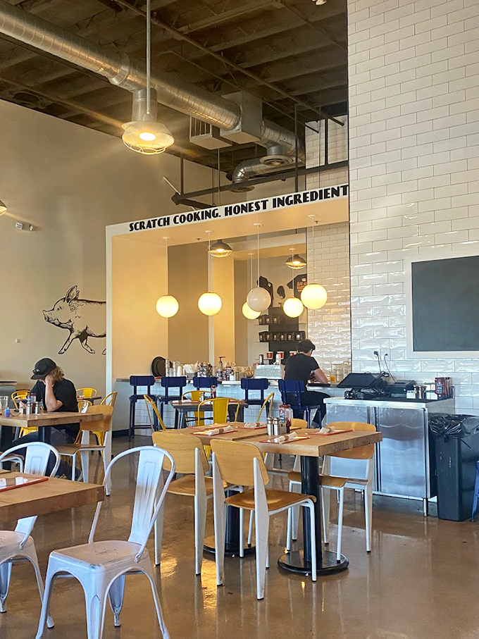 Where the magic happens! This open kitchen is like watching a delicious ballet. Bonus: you can smell the bacon from here.