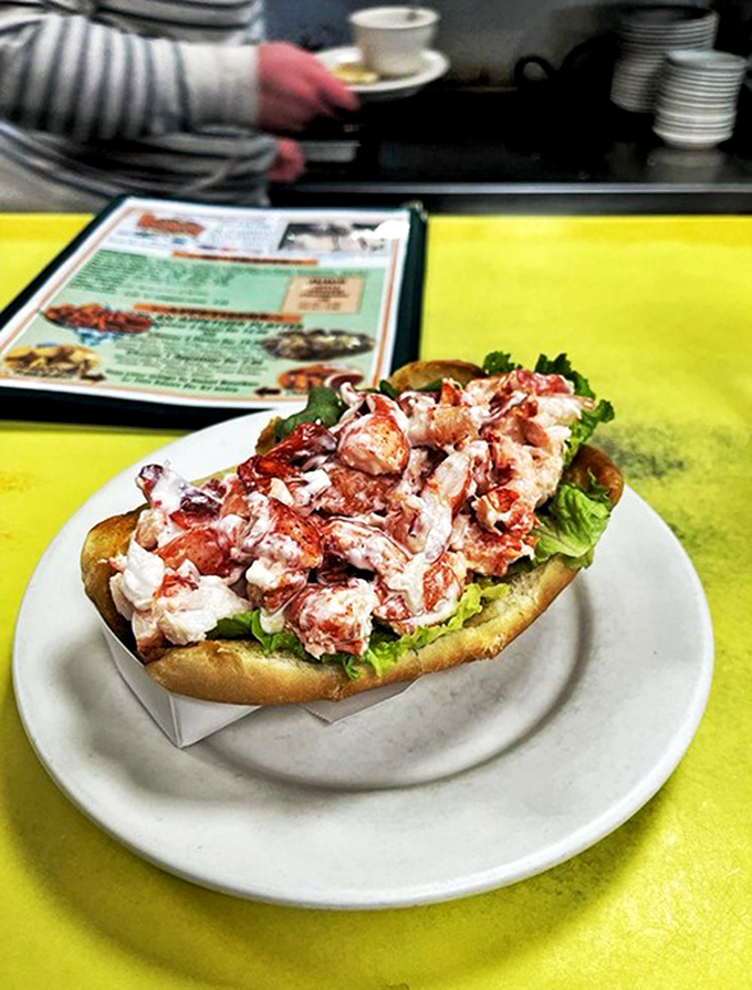 The lobster roll: Maine's claim to fame, stuffed to the gills. It's not just a sandwich, it's a crustacean celebration.