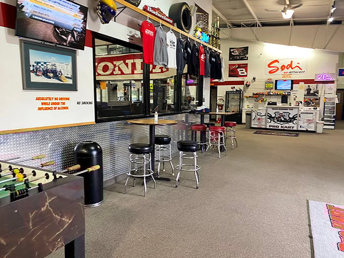 The calm before the storm &ndash; or is it the eye of the hurricane? This lounge area is where racers catch their breath and plot their comeback.