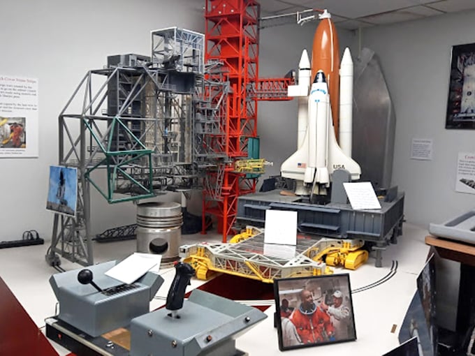 "Houston, we have a diorama!" This intricate scale model brings the launchpad to life, no binoculars needed.