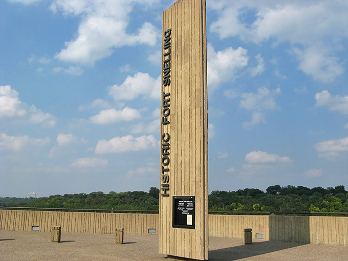 Fort Snelling's version of a Hollywood star on the Walk of Fame. This monolith might not have hand prints, but it's got centuries of stories to tell.