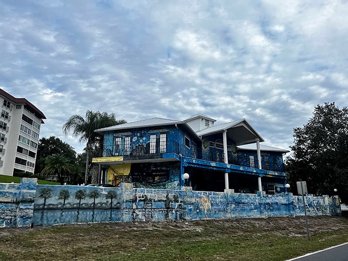 Forget "keeping up with the Joneses." This house is in a league of its own, turning the neighborhood into an open-air art exhibit.