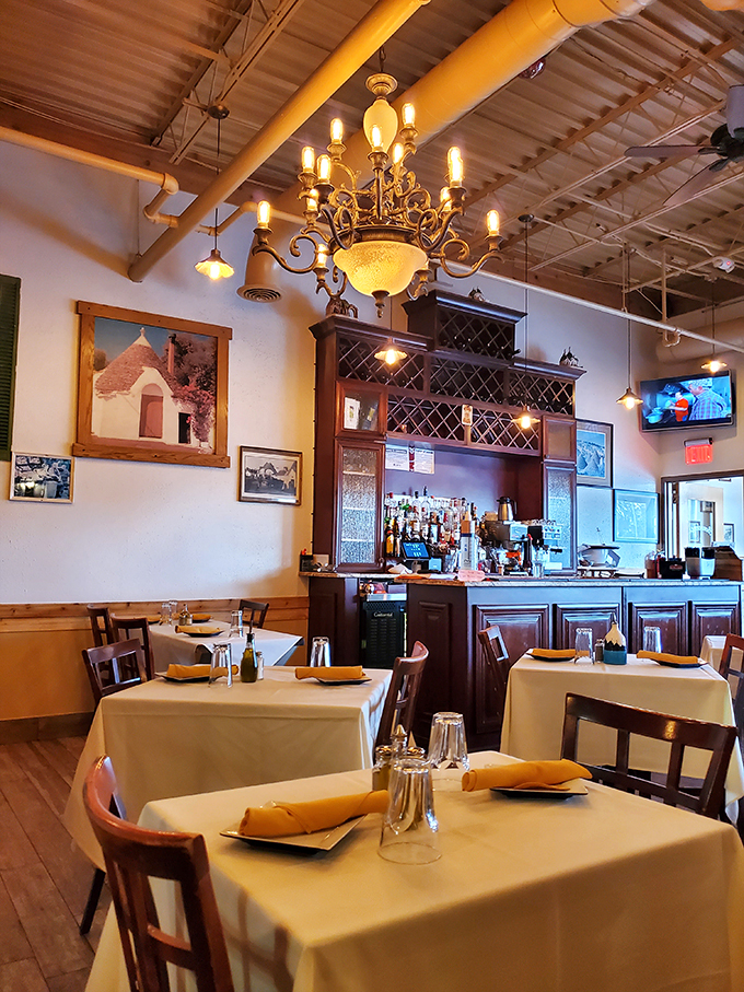 Chandeliers and trulli-inspired arches? It's like "Under the Tuscan Sun" meets "Sopranos" &ndash; in the best possible way.