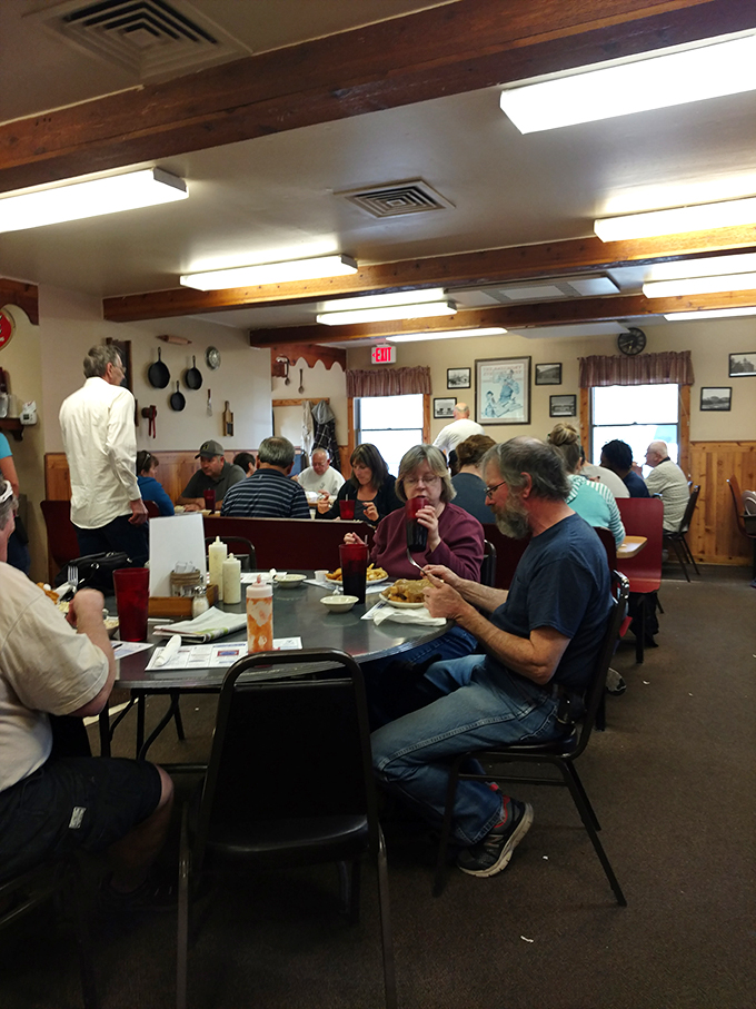 A symphony of clinking forks and friendly chatter. The dining area is where food meets fellowship.