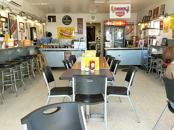 Welcome to flavor town! Jimmy's dining area is where hot dog dreams come true. Pull up a chair and join the feast!