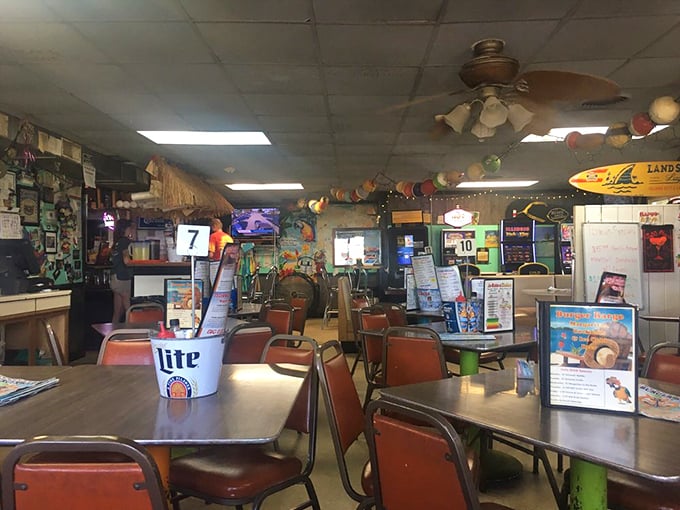 Welcome to the dining room, where every meal feels like a beach party. Just don't expect the tables to float!