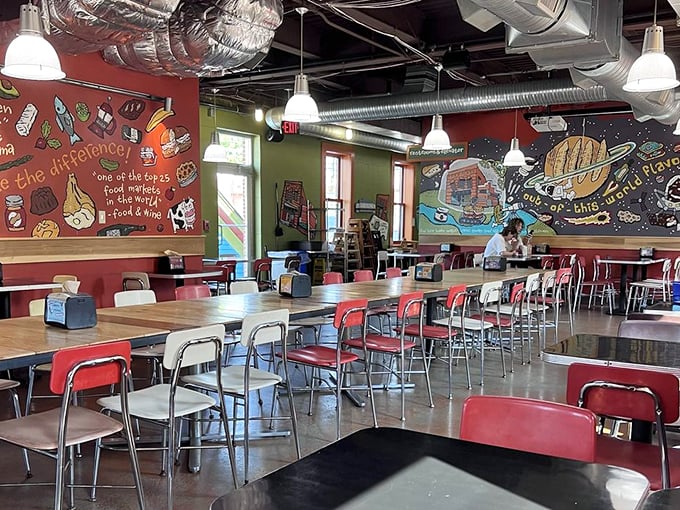 Where food meets fun! This dining area is like the cool kids' table, but everyone's invited to join the flavor party.