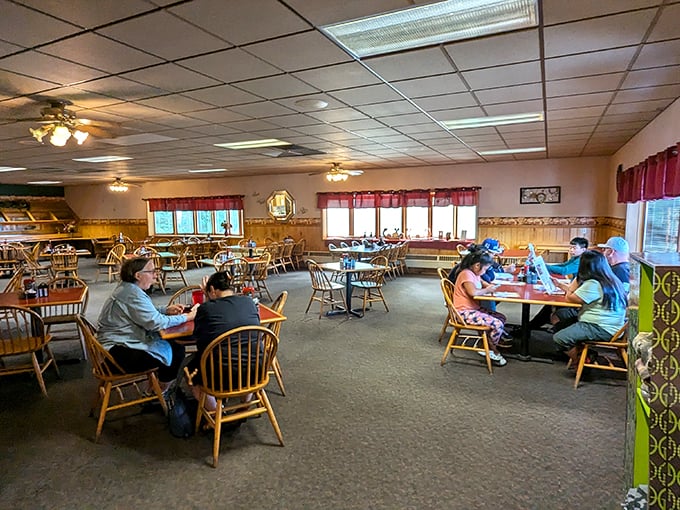 Welcome to the land of "I shouldn't, but I will." This dining area has witnessed more food comas than a Thanksgiving living room. Prepare for delicious defeat!