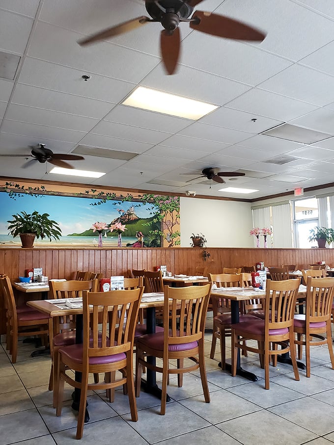 Step into a time machine disguised as a dining room, where retro charm meets modern appetite.