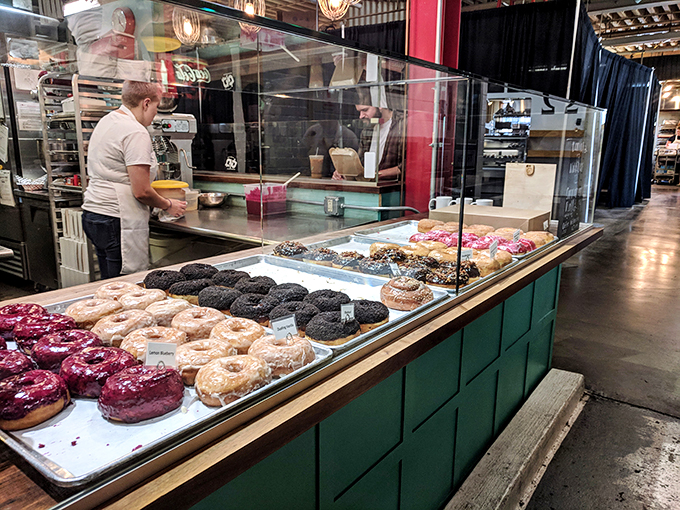 Donut nirvana achieved! This mouthwatering display is like an edible art gallery where you're encouraged to touch – and taste – the exhibits.