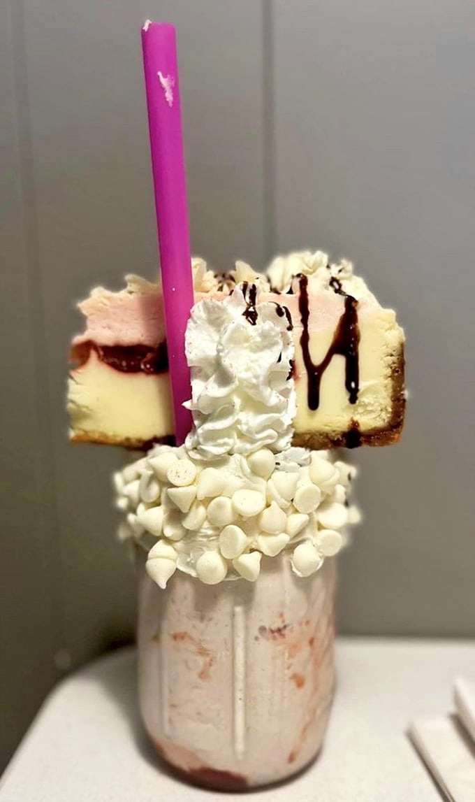 Not just a milkshake, but a work of art. It's what happens when dessert goes to Mardi Gras &ndash; a party in a glass!