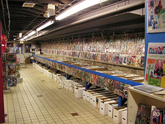 Comic books as far as the eye can see. It's like Where's Waldo, but you're searching for that one elusive issue.