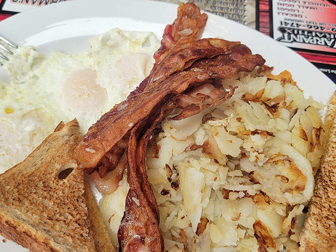 Good morning, delicious! This hearty plate is the breakfast of champions &ndash; and anyone else lucky enough to snag it.