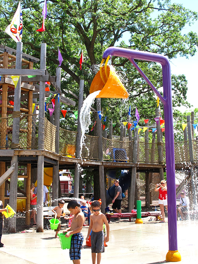 Splash Zone: Where "I don't want to get wet" quickly turns into "cannonball!" It's summer fun, with a side of unexpected shower.