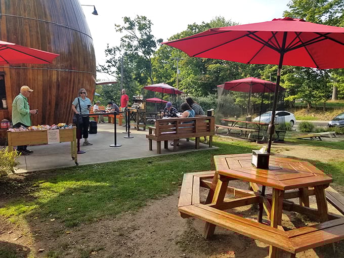 Pull up a seat and stay awhile! These picnic tables are perfect for making memories and sticky fingers.