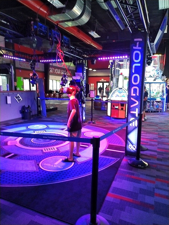 Virtual reality or actual reality? In this neon-lit corner, the line blurs faster than you can say "Player One, Ready!"