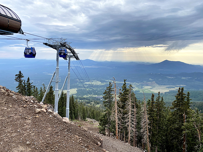 Ride the sky in style! These gondolas offer views so spectacular, you'll forget you're suspended hundreds of feet in the air. Acrophobia, who?