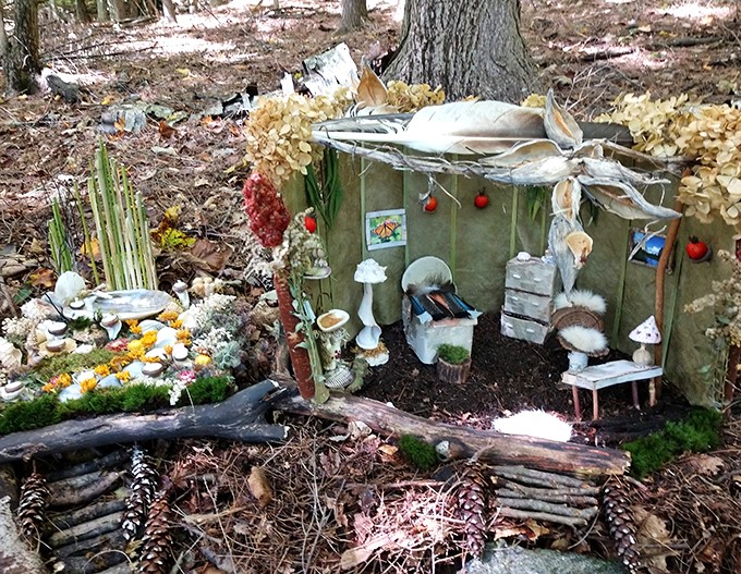 Fairy HGTV would have a field day here. Open-concept living, rustic chic decor, and all-natural building materials. It's a tiny home lover's dream!