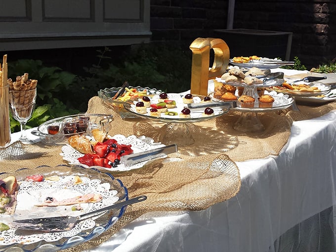 A spread fit for a king! From fresh fruits to pastries, this breakfast buffet will fuel your day of castle exploration.