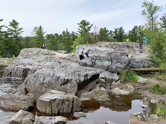Rock-hopping: the original Parkour. These visitors are living proof that nature is the best playground.