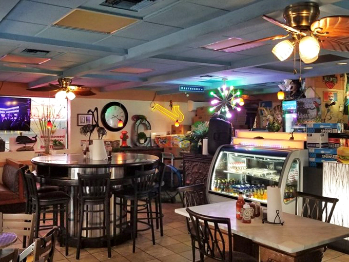 It's like Mardi Gras threw up in the best possible way! This eclectic interior is a feast for the eyes before your taste buds join the party.