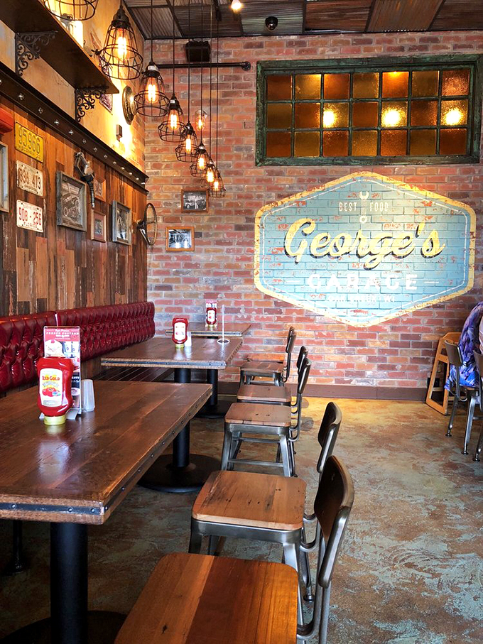 Rustic charm meets modern comfort in this cozy corner. It's like dining in your cool uncle's refurbished barn!